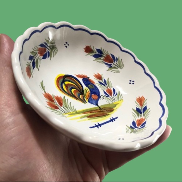 Vintage | Accents | Vintage Hb Henriot Quimper Faience Rooster Bowl ...